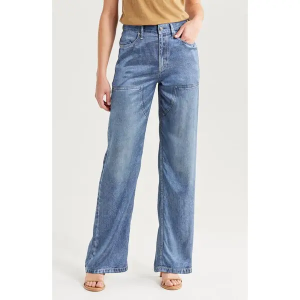 Rag & Bone Miramar Trompe L'oeil Faux Denim Satin Pants