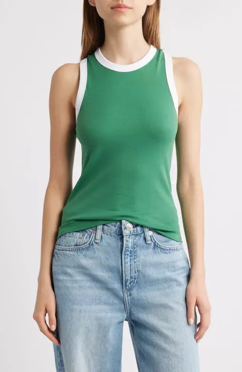Rag & Bone Mia Ringer Tank - Green Multi