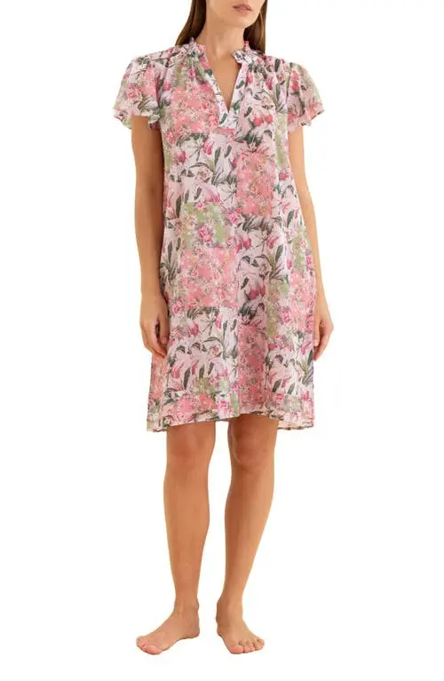 PAPINELLE Palisades Flutter Sleeve Cotton Voile Nightgown