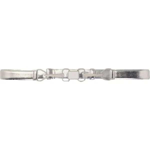 Maje Metallic Leather Belt - Silver