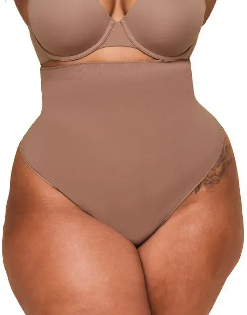 ADORE ME Riya High-waisted Smoothing Thong - Medium Beige