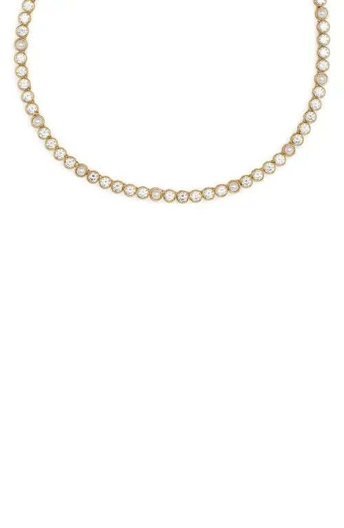 Kurt Geiger Cubic Zirconia And Faux Collar Necklace - Pearl