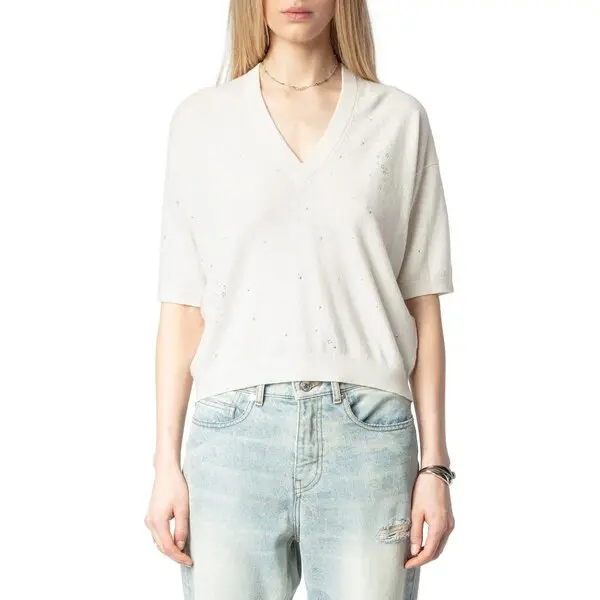 Zadig&Voltaire Wully Lico Embellished Linen-blend Sweater