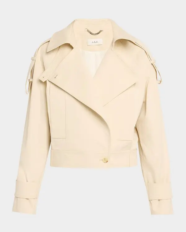 A.L.C. Miles Oversized Cotton Jacket - Light Limestone
