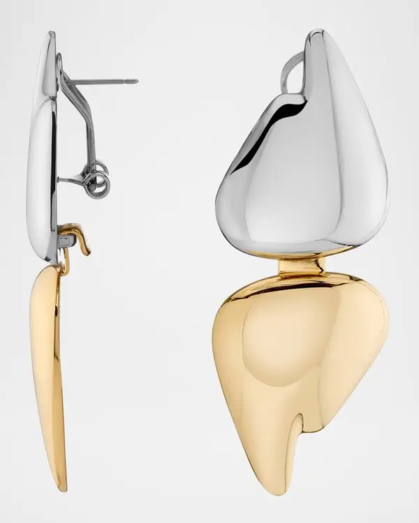 Demarson Blaze Two-tone Earrings - Gold & Silver