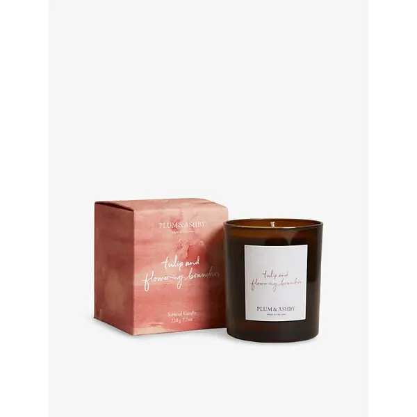 PLUM AND ASHBY Tulip & Flowering Branches Scented Wax Candle 635g