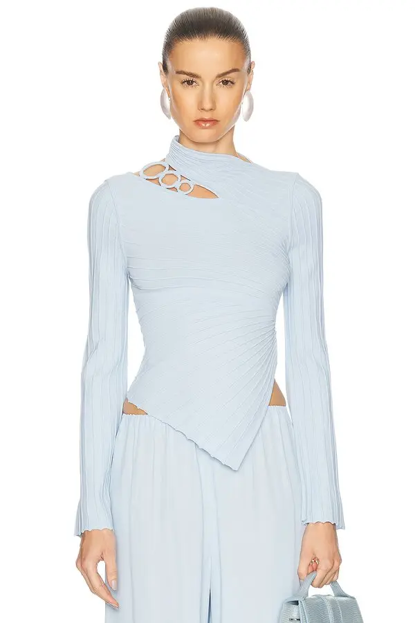 Cult Gaia Ekko Knit Top - Coastal