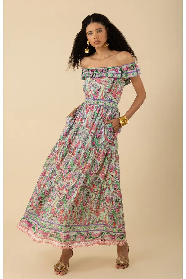 Hale Bob Jamie Voile Dress - Green