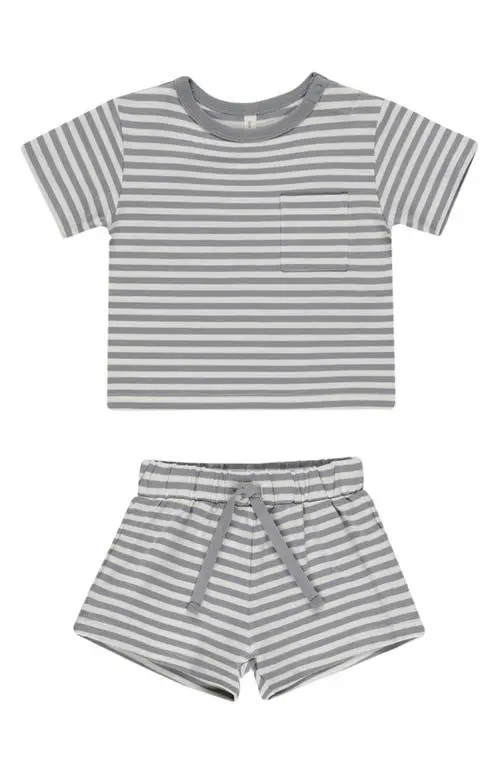 QUINCY MAE Stripe T-shirt & Shorts Set