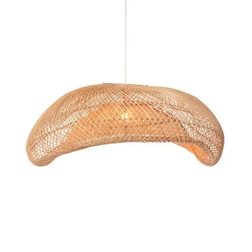 THE ARTISAN & COMPANY Rattan Arch Wavy Pendant Light-xl