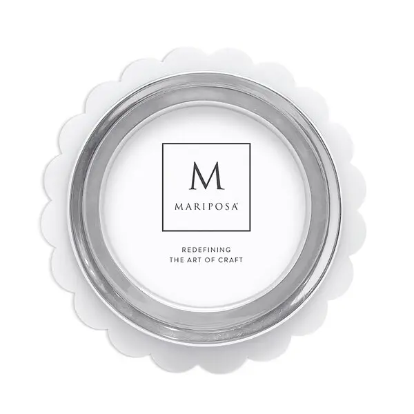 MARIPOSA Acrylic 6 Round Scallop Picture Frame - White