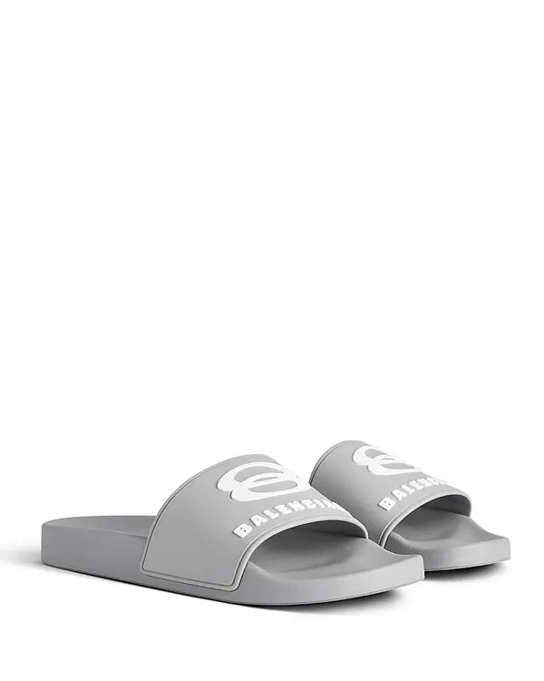Balenciaga Pool Slides - Gris/noir