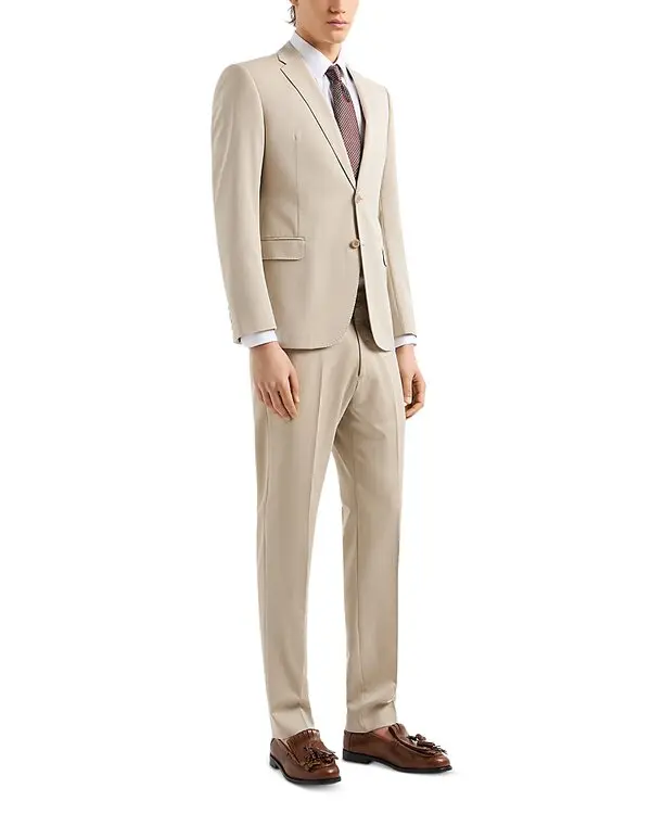 Emporio Armani M Line Slim Fit Single Breasted Notch Lapel Suit In Herringbone Stripe