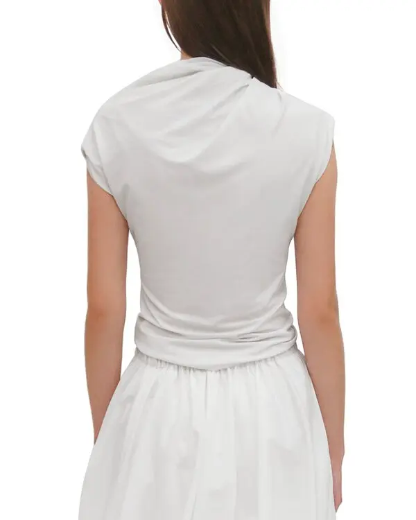 Rosetta Getty Twist Neck Top - White