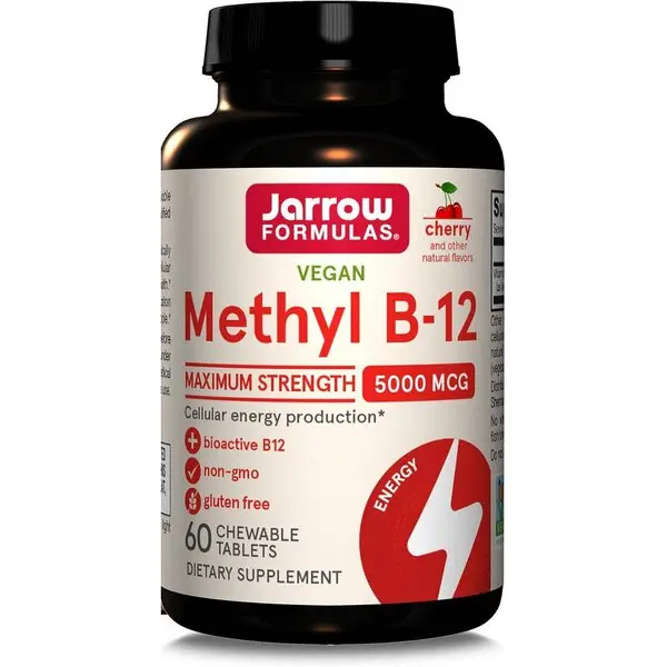 JARROW FORMULAS Methyl B-12 5000mcg Cherry 60 Chewable Tablets - One-color