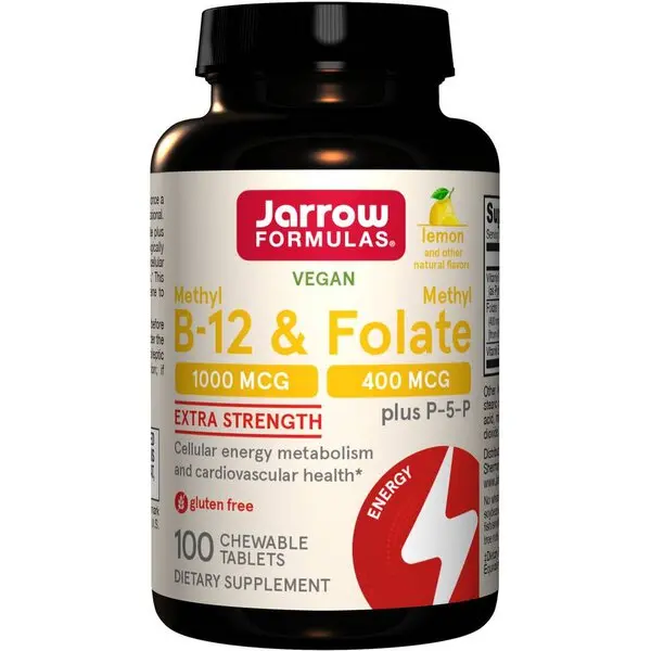 BEAUTIFIEDYOU Jarrow Formulas Methyl B-12 & Methyl Folate Lemon 100 Tablets