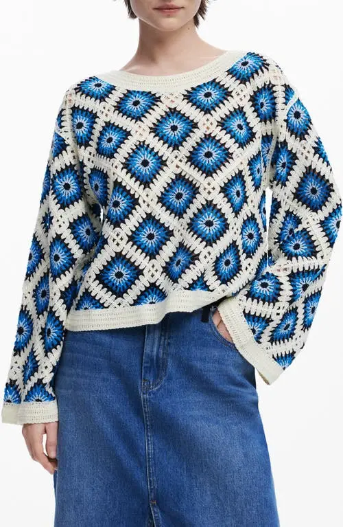 Desigual Geo Open Knit Sweater