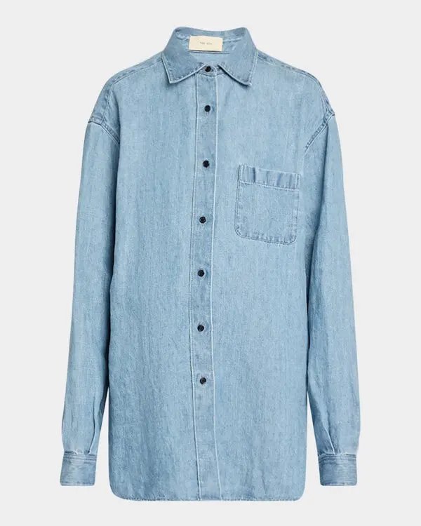 THE ROW Nesson Oversized Linen Shirt - Bleached