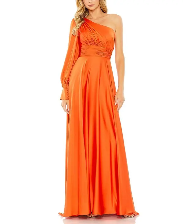 Mac Duggal Ieena Collection One-shoulder Gown - Spice