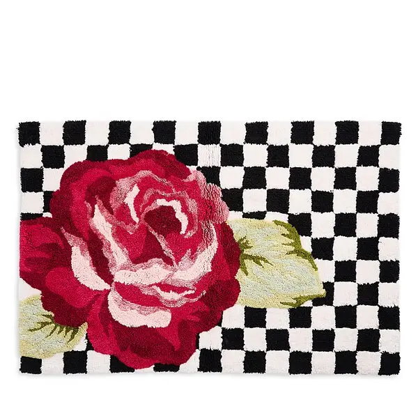 MACKENZIE-CHILDS Rose Check Bath Rug