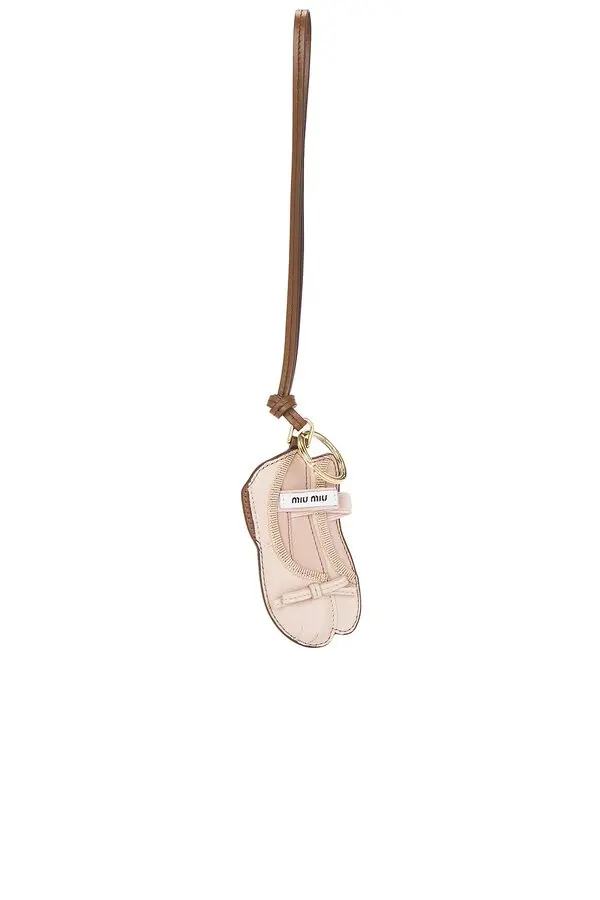 Miu Miu Ballet Flat Bag Charm In Cream