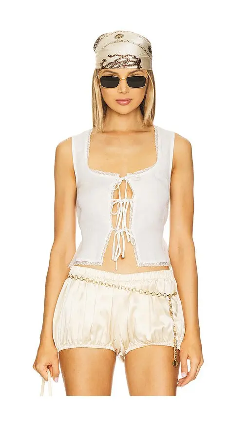 Show Me Your Mumu X Mimi Top - White Linen