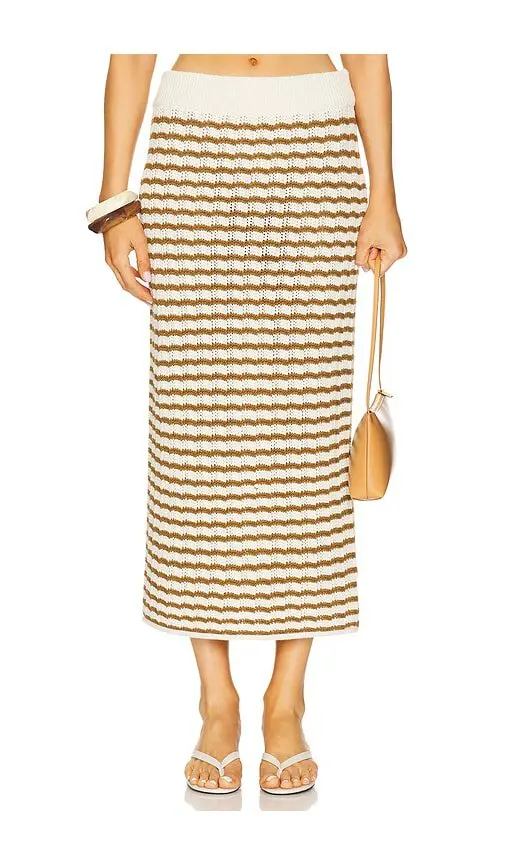 A.L.C. Alexis Skirt - Parchment & Aged Bronze Stripe