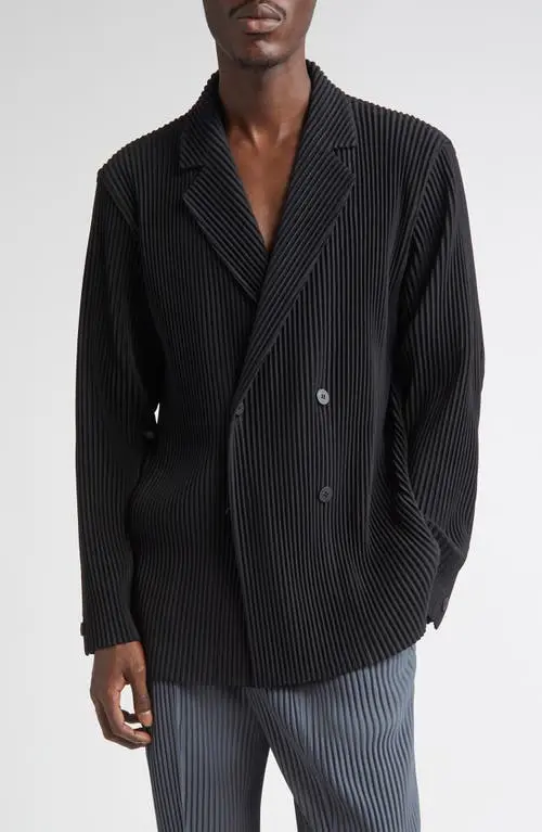 Issey Miyake Tailored Pleats Double Breasted Jacket