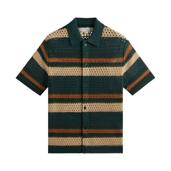 Kith Thompson Crochet Button Down Shirt 'chronicle - Multicolor