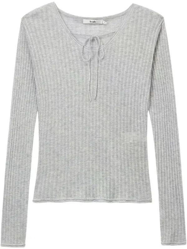B+AB Ribbed-knit Top - Grey