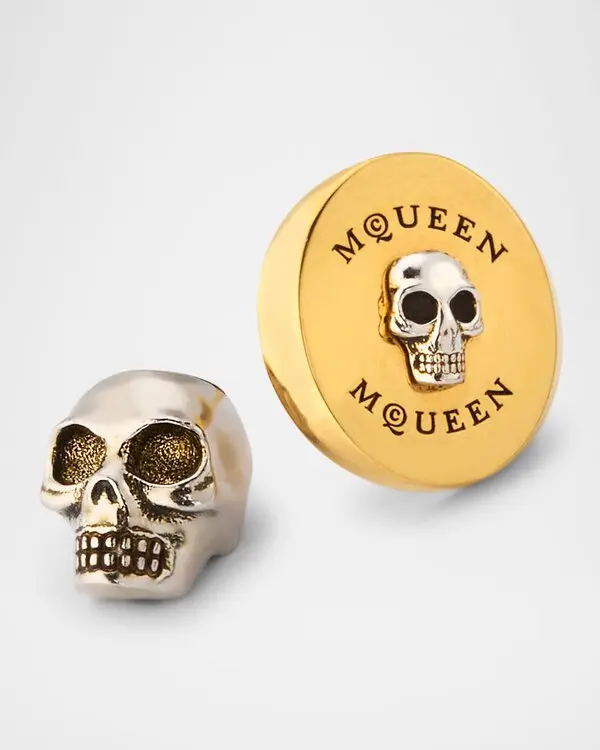 Alexander McQueen Skull Medallion Single Earring - Silver Gold