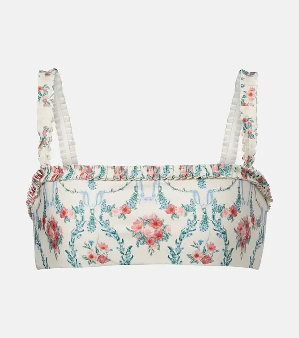 Agua Bendita Olmo Mosqueta Printed Bikini Top - Multicoloured