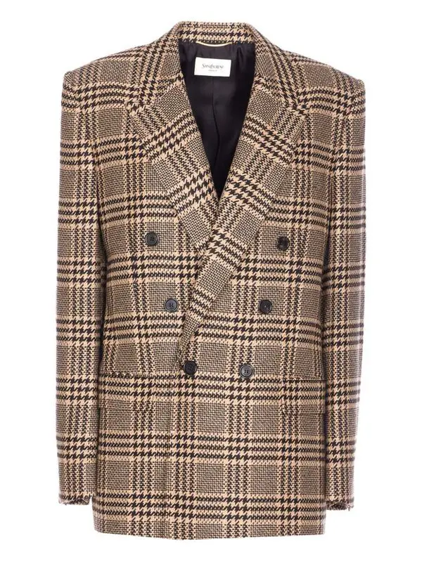 Saint Laurent Cashmere And Silk Double-breasted Jacket