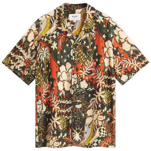 WAX LONDON Didcot Bold Stitch Vacation Shirt - Black/multi