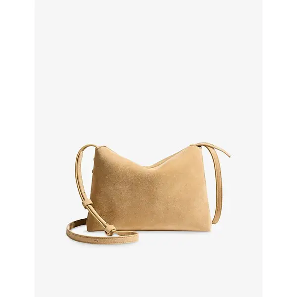 Khaite Lina Medium Suede Cross-body Bag - Wheat