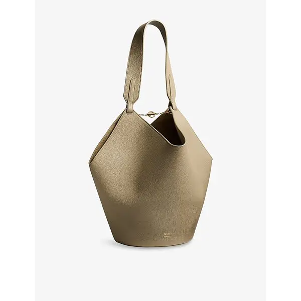 Khaite Lotus Small Leather Tote Bag - Sage