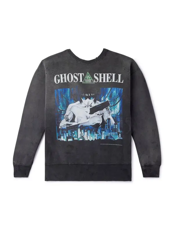 SAINT MXXXXXX Ghost In The Shell Printed Sweatshirt - Black