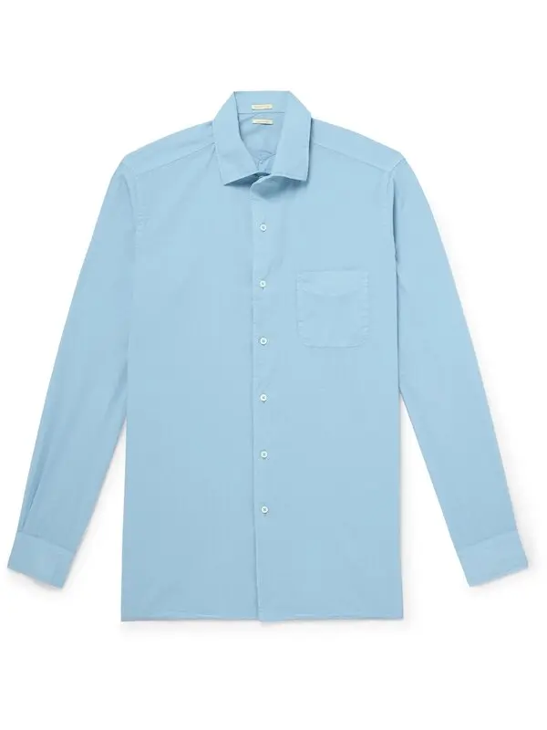 Massimo Alba Bowles Cotton Shirt - Blue