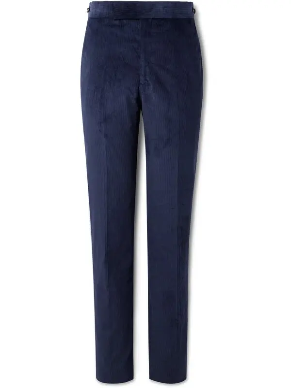 Gabriela Hearst Sebastian Straight-leg Cotton-corduroy Trousers - Blue