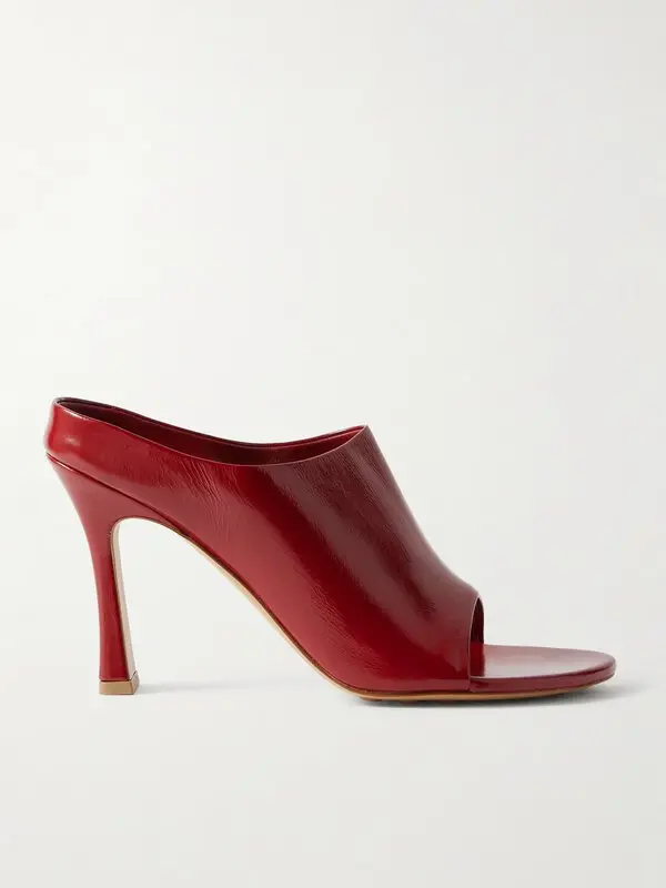 Bottega Veneta Rana Leather Mules - Red