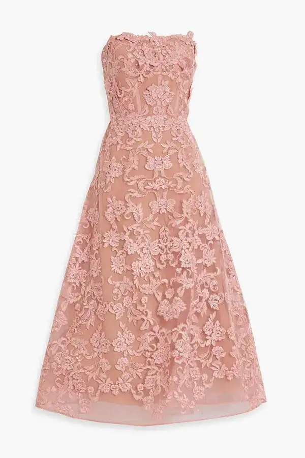 marchesa notte floral embroidered midi dress Marchesa Notte Embroidered Floral Midi Dress main image 1