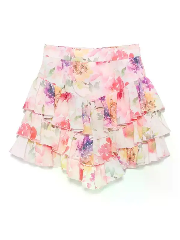 ACTUALEE Floral-print Mini Skirt
