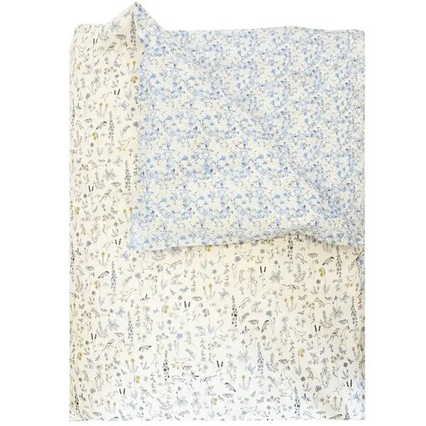 COCO & WOLF Liberty Fabric Theo Blue & Mitsi Valeria Print Heirloom Quilt, Crib