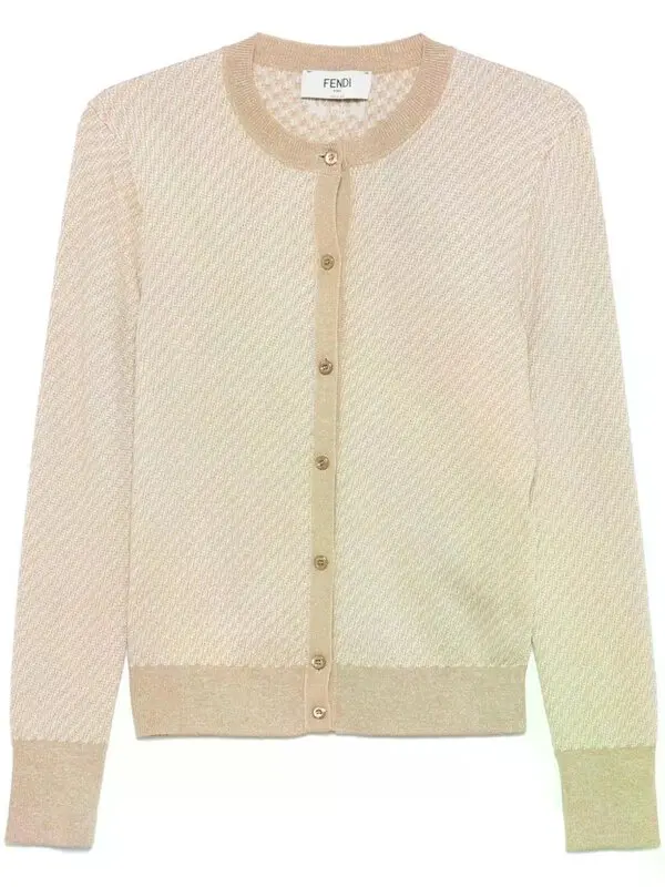 Fendi Ff Jacquard Cardigan - Brown