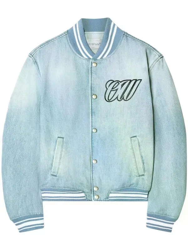 Off-White Denim Bomber Jacket - Blue