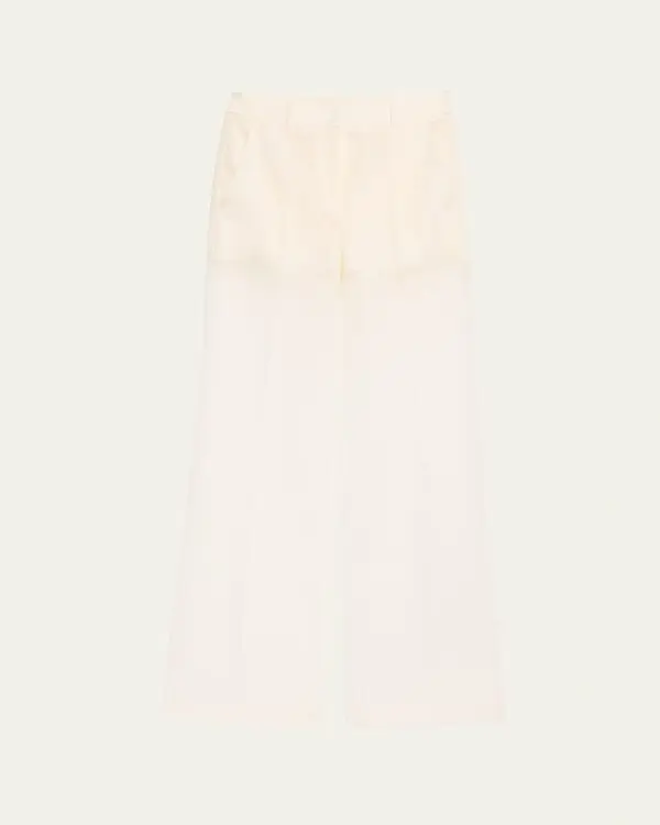 Akris Melin Techno Grid Wide-leg Pants