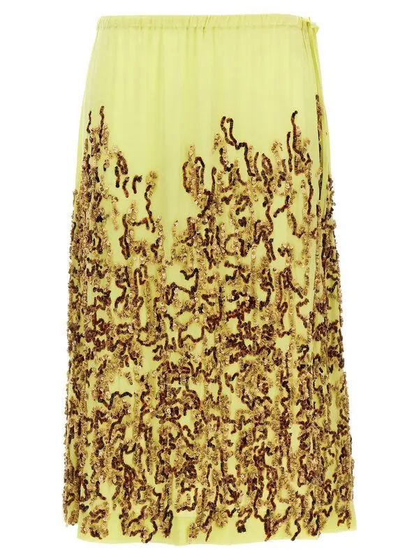 Dries Van Noten Salga Embroidered Midi Skirt