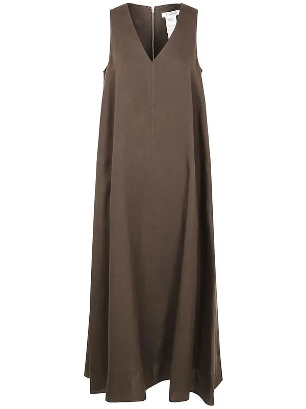 Max Mara Simeon Sleeveless Linen Dress - Brown