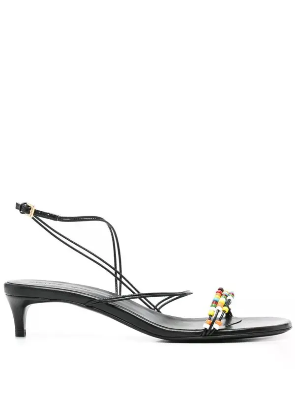 Khaite 35mm Loop Sandals - Black