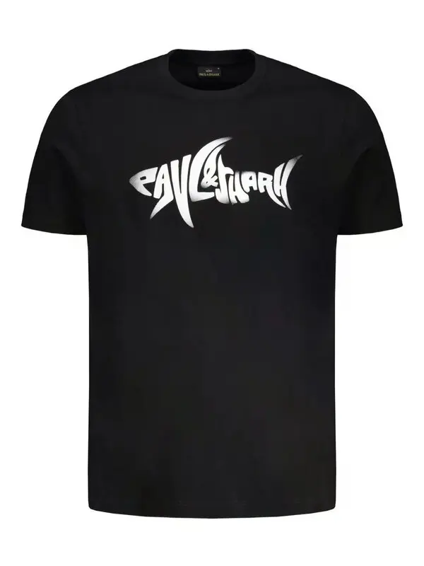 Paul & Shark Shark Graffiti-print Cotton T-shirt - Black